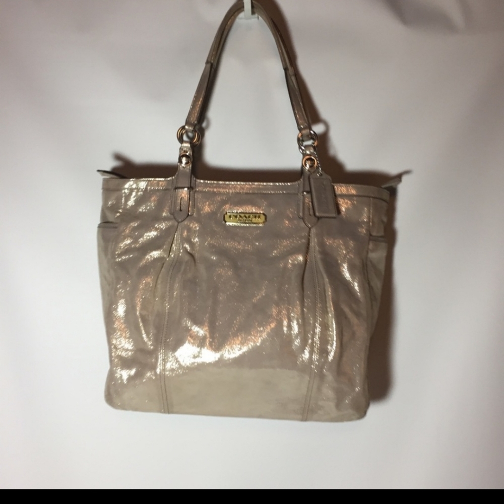 Coach Metallic Tan/Silver Bag - Gem